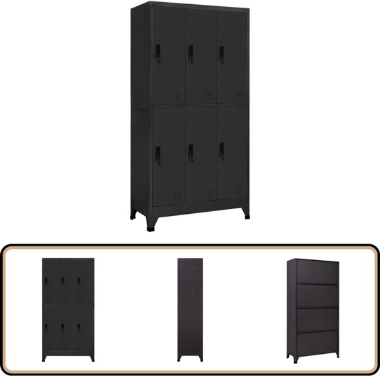 vidaXL Lockerkast staal 90x45x180 cm antraciet Lockerkast - Metalen ...