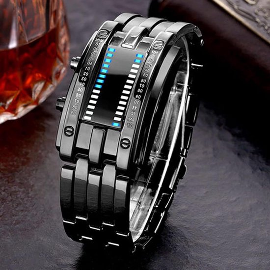 Binary Blue LED Digital Watch Heren Dames - Classic Modieus Future Technology Binary... | bol