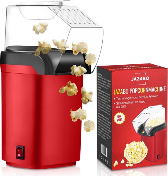 JAZABO Popcornmachine - Popcornmachine - Popcornmaker - Hete Lucht Popcorn Maker -... | bol