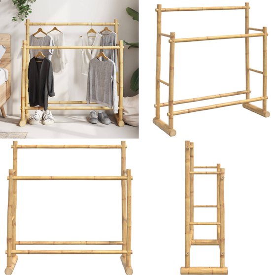 vidaXL Kledingrek 100x30x100 cm bamboe - Kledingrek - Kledingrekken ...