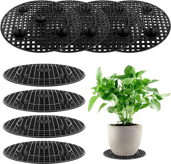 Plant Stand Pot Coasters - Set of 10 Flower Pot Black 30cm Coasters ...