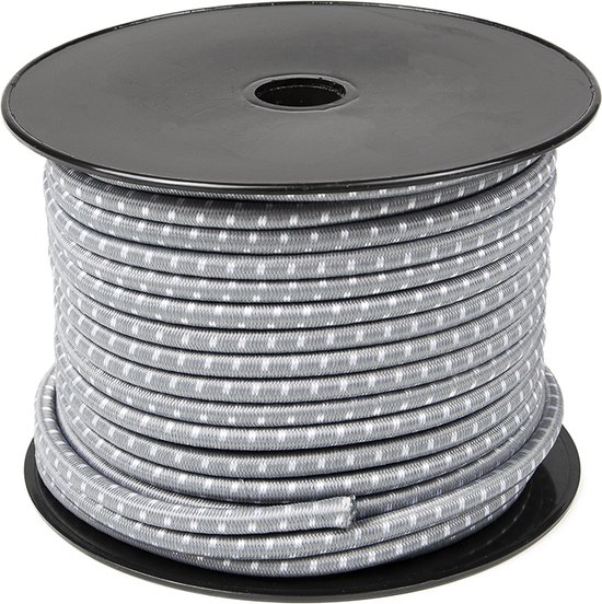 Elastisch koord | Grijs | Lengte: 50 meter | Elastiek op rol | Zeer ...