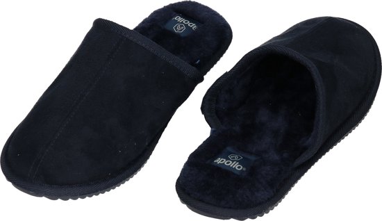 Instap sloffen/pantoffels heren - Navy Blauw - Maat 43-44 | bol.com