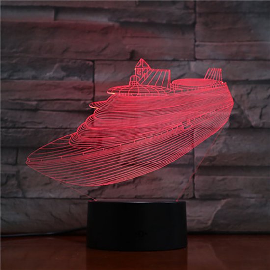 3D Led Lamp Met Gravering - RGB 7 Kleuren - Cruise Schip | bol.com