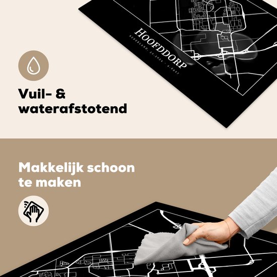 KitchenYeah® Inductie beschermer 80.2x52.2 cm - Plattegrond - Hoofddorp - Kaart -... | bol