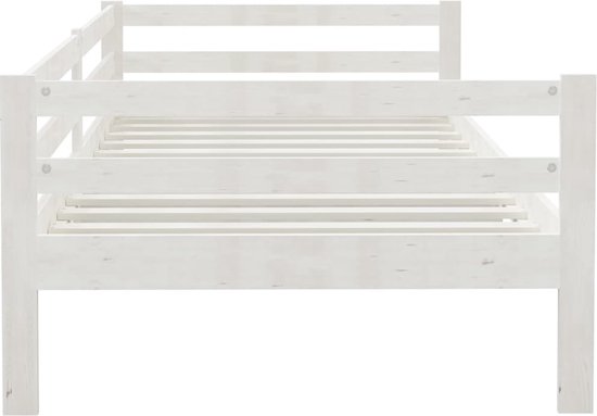 vidaXL Slaapbank massief grenenhout wit 90x200 cm - Bedbank - Bedbanken ...