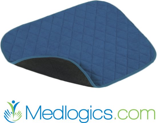 Medlogics wasbare stoelbeschermer incontinentie onderlegger stoel of bed - blauw -... | bol
