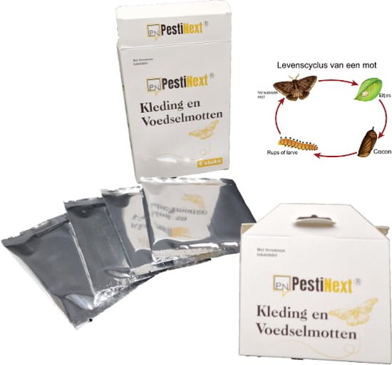 PestiNext Kleding Mottenval - Feromoon tegen kledingmotten - 5 stuks | bol