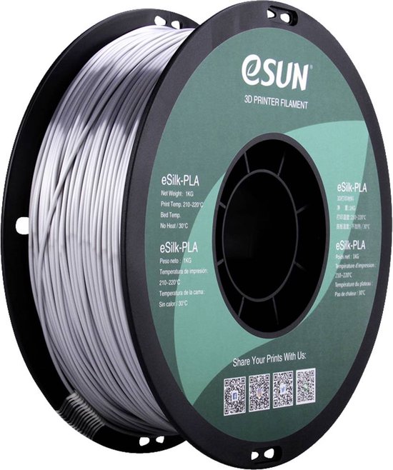 ESUN ePLA-Silk Silver Filament PLA kunststof 1.75 mm 1 kg Zilver ...