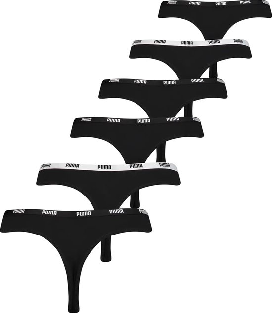 Puma 6-Pack dames strings - Katoen - M - Zwart. | bol