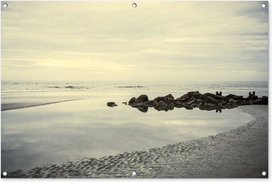 Tuinposter - Tuindoek - Tuinposters buiten - Strand - Zee - Steen ...