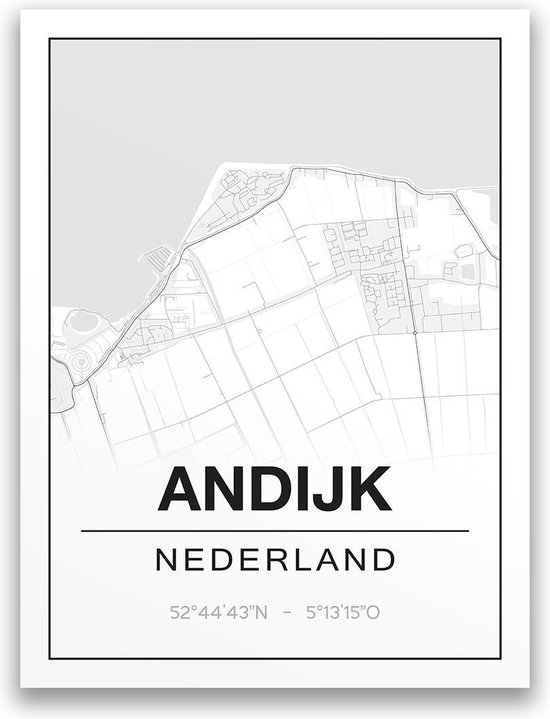 Poster/plattegrond ANDIJK - 30x40cm | bol.com