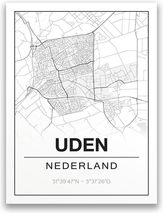 Poster/plattegrond UDEN - 30x40cm | bol