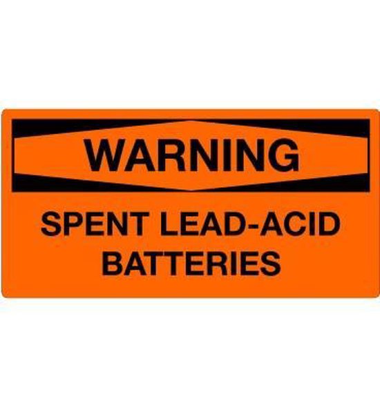 Sticker 'Warning: Spent lead-acid batteries' 150 x 75 mm | bol