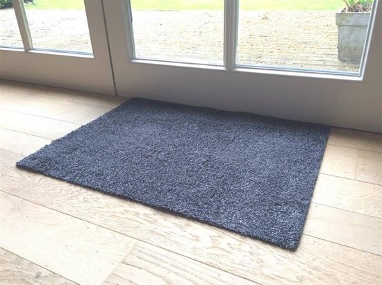 Ikado Katoenen droogloopmat op maat zwart 78cm, ecologisch 78 x 280 cm ...