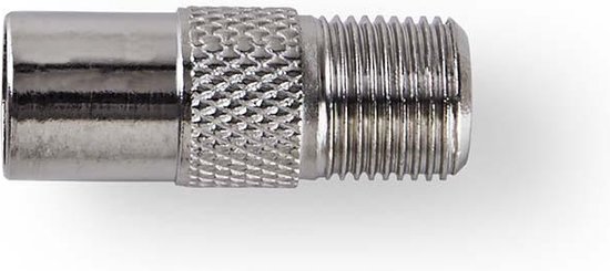 Nedis Satelliet- en Antenne-Adapter | IEC (Coax) Male | F-Female | Vernikkeld | 75 Ohm... | bol.com