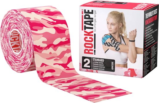 RockTape (5cm x 5m) camo roze | bol
