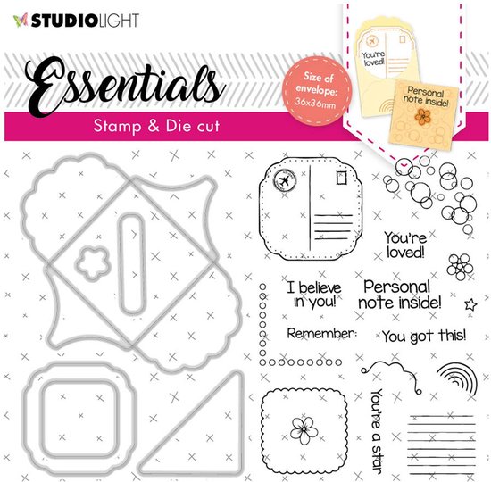 Studio Light Stamp & Cutting Die A6 - Essentials nr.58 - Square Fancy ...