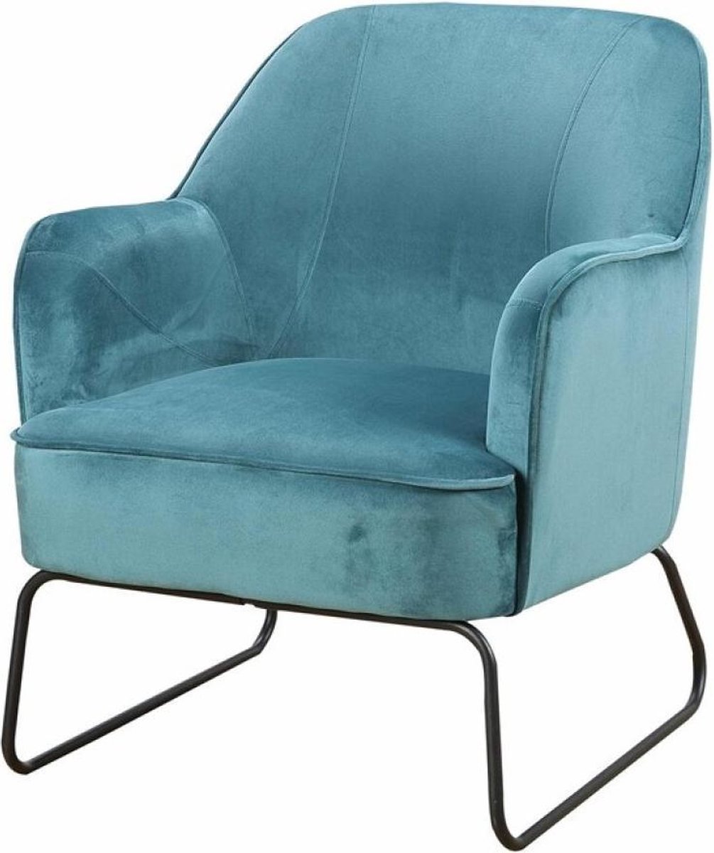Sortio Home - Fauteuil Teo - Blauw - Velvet | bol