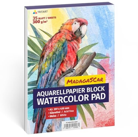 Watercolour Paper A3 300gsm - Professioneel Schetsboek met 35 Vellen ...