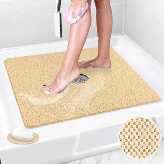 Vierkante Antislip Douchemat - 78 x 78 cm Douchemats voor Inloopdouche ...