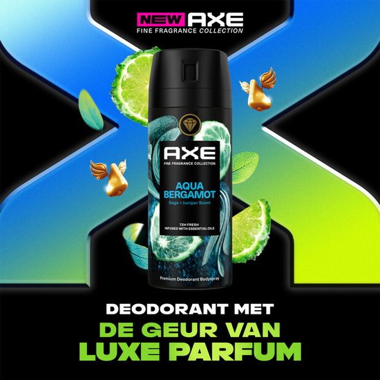 2 x Axe Deodorant Bodyspray Aqua Bergamot 150 ml - Aqua Bergamot ...