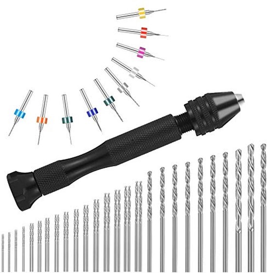 57-delige mini-boorset voor handboor - ideaal voor modelbouw ...