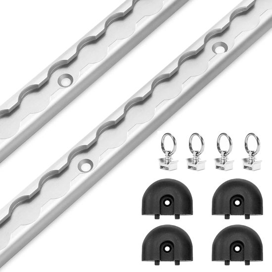 Aluminium airline railset met fittingen, met 4 x sjorogen en 4 x ...