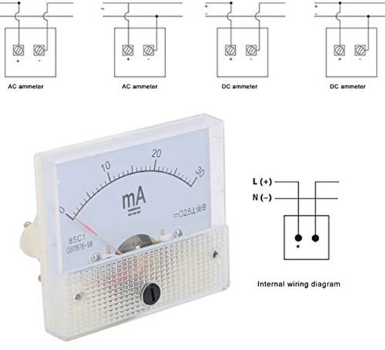 85C1-A 0-30MA DC Pointer Ammeter Head DC Electric Circuit Ammeter ...