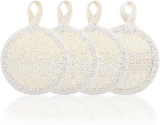 Premium - Set van 4 stuks peeling luffah-spons voor badpeeling en mee ...