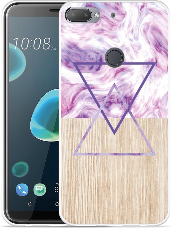 Desire 12 Plus Hoesje Color Paint Wood Art - Designed by Cazy | bol.com