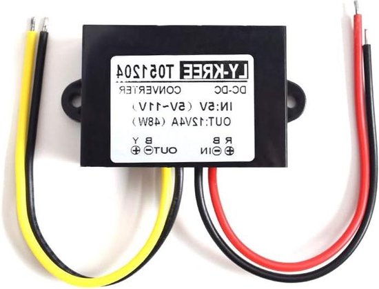 5V naar 12V Spanningsomvormer - 4A 48W Voeding Converter - Adapter voor ...