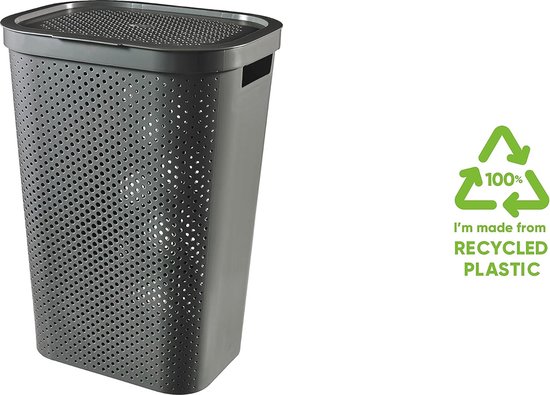 Rechthoekige Wasmand 60 Liter - Gerecycled Plastic met Scandinavisch ...