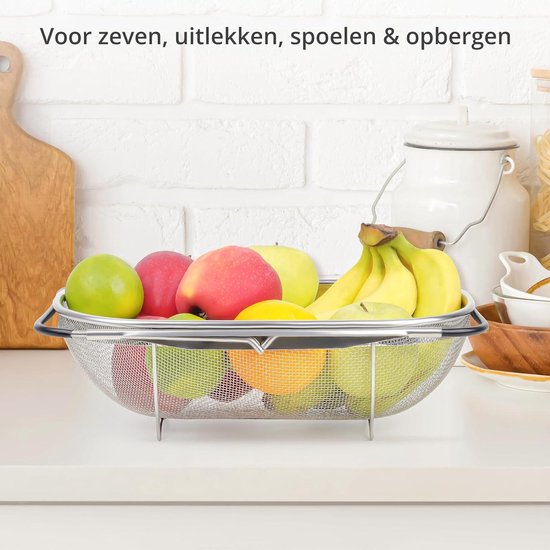 Roestvrijstalen Vergiet - Fijne Gaas Vergiet voor Keukenafvoer - Pasta ...