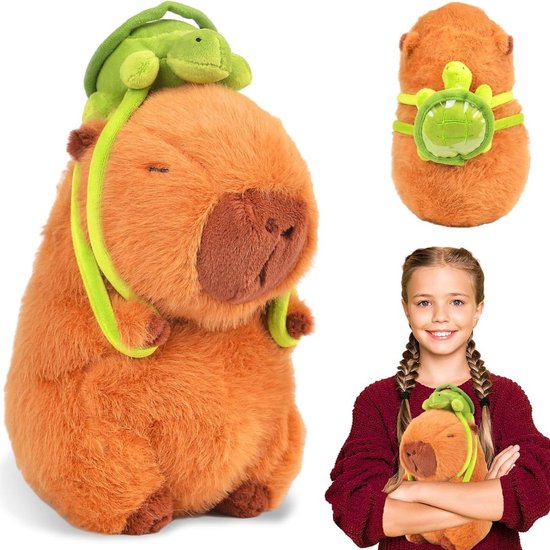 Capybara met Rugzak Pluche Knuffel 23 cm - Grote Capibara Rugtas ...