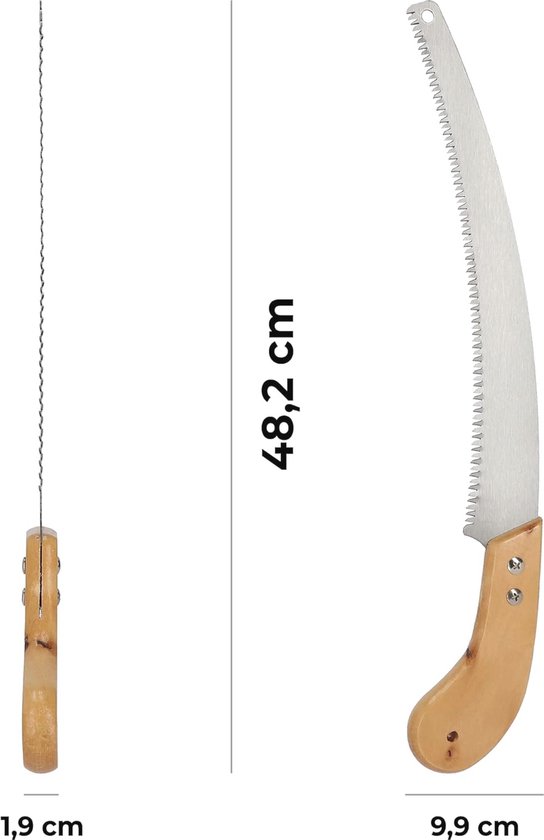 Handzaag voor Tuinonderhoud - 330 mm Gebogen Lemmet, Houten Handvat ...