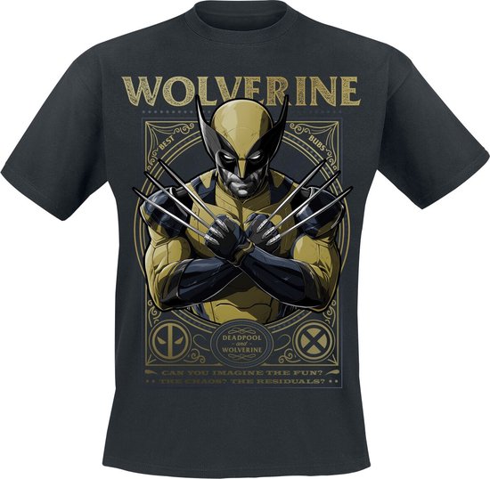 Deadpool 3 - Wolverine T-shirt zwart M - Katoen - Fan merch, Film ...