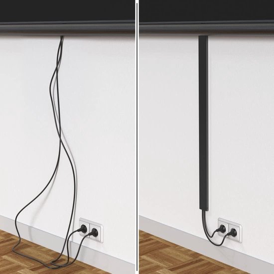 Kabelgoot voor aan de muur - 5 kabels - kabelstrip - kabelmanagement ...