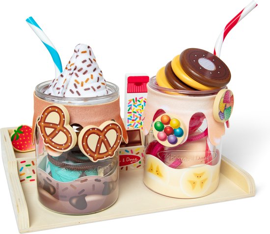 Melissa & Doug Make a Shake Mason Jar Milkshake Reusable Pretend Play ...