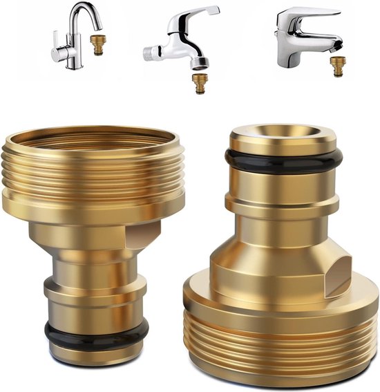 Waterdief Kraanadapter 2 stuks - universele kraanaansluiting - mengkraan buitendraad -... | bol