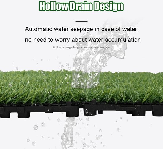 Interlocking Artificial Grass Turf Tiles 30x30cm 12x12 inch - Green ...