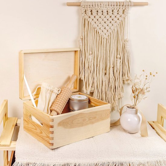 Grote Houten Doos Opberg-Kist met Deksel en Handvat - Perfect voor ...