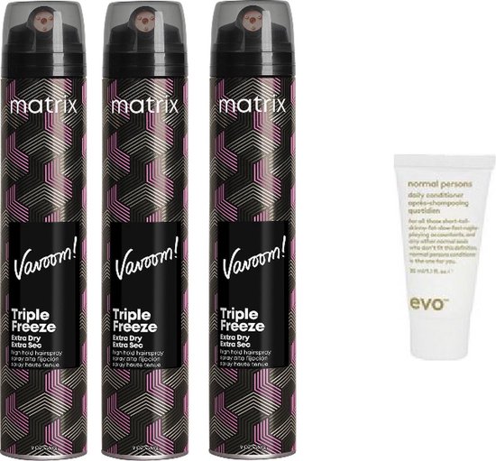 3 x Matrix Vavoom Triple Freeze Extra Dry – Haarspray met een sterke ...
