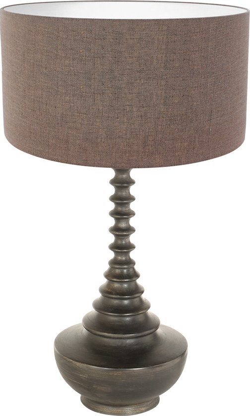 Tafellamp Bois | 1-lichts | antiek zwart / grijs | fitting E27 ...