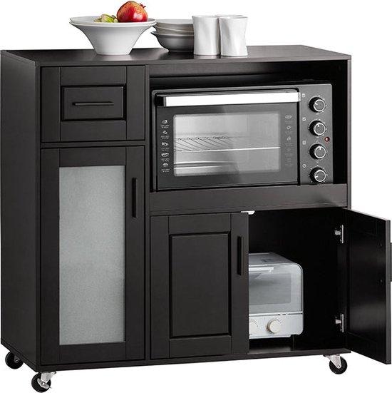 Keukenkast - magnetronstandaard - opbergkast - MDF(E1) - 88,5 cm x 89 ...