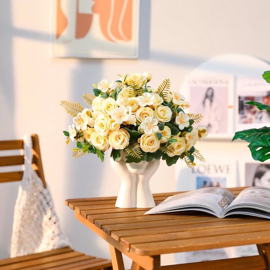 Kunstbloemen Bos Rozen Wit Nep Rozen Boeketten Voor Bruiloft Party ...