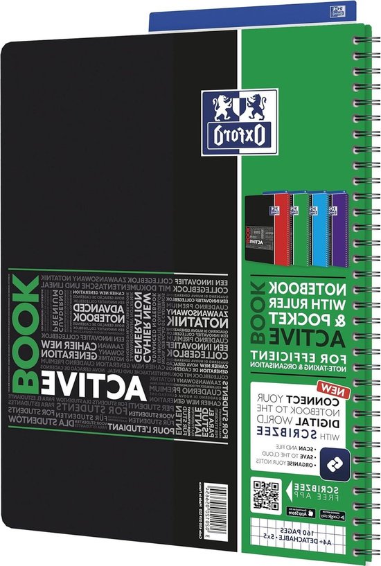Activebook Studium 5-pack - A4 geruit 80 vellen - digitaal collegeblok ...
