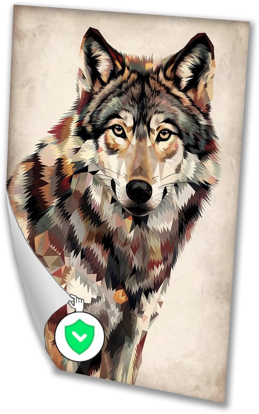 Geometrische kunst van een wolf - Wolf posters - Posters dieren ...