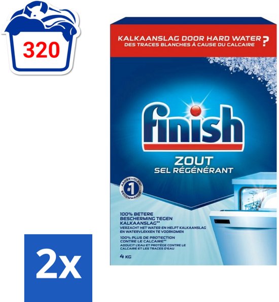 Finish - Vaatwasmachine Zout - Anti-Kalk & Anti-Corrosie - 4 kg - Voordeelverpakking -... | bol