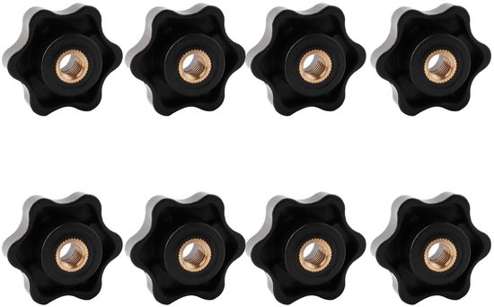 8 Star Grip Nuts M8 Outer Diameter 38 mm Black Plastic Wing Nut Knurled ...